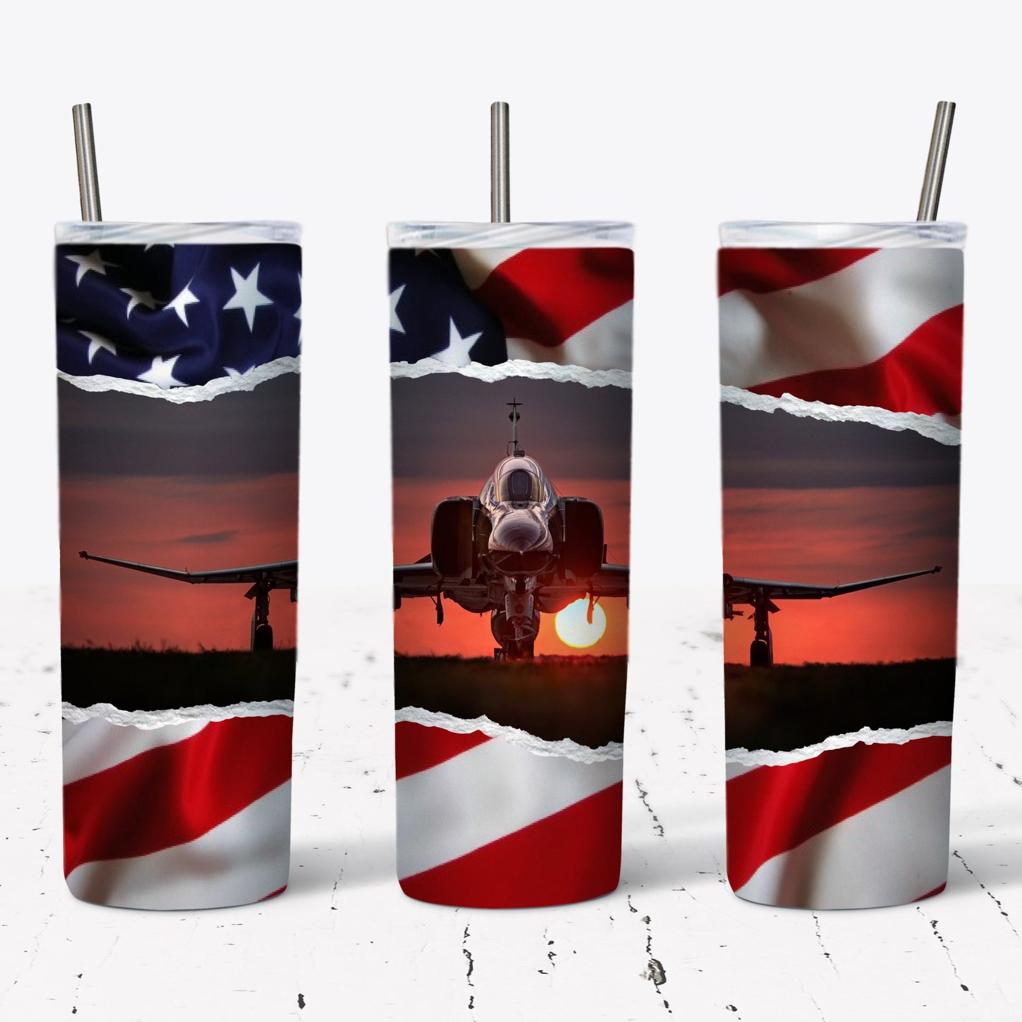 July 4th- Patriotic Plane Tumbler – Designs By Andrea Inc.